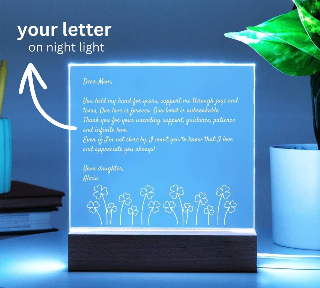 Personalized Hand Written Letter Light up Acrylic Plaque, Personalized ...