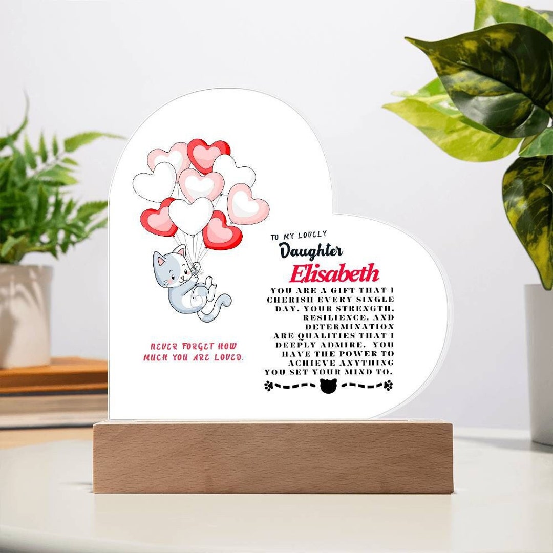 Personalized Heart Plaque for Daughter: Custom Birthday Gift, Night ...
