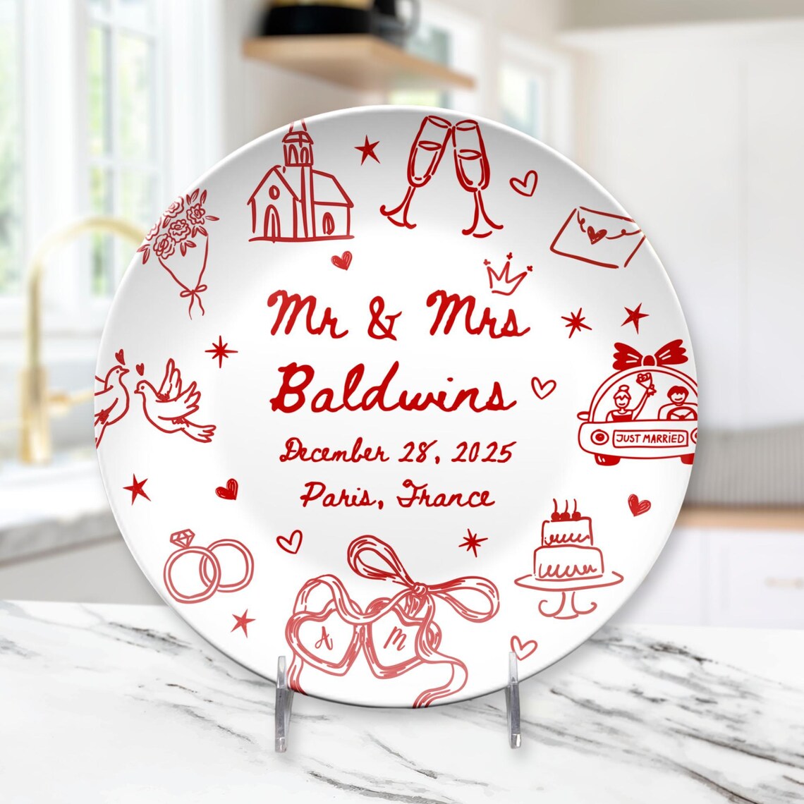 Personalized Wedding Platter, Custom Newlywed Plate With Names & Date ...