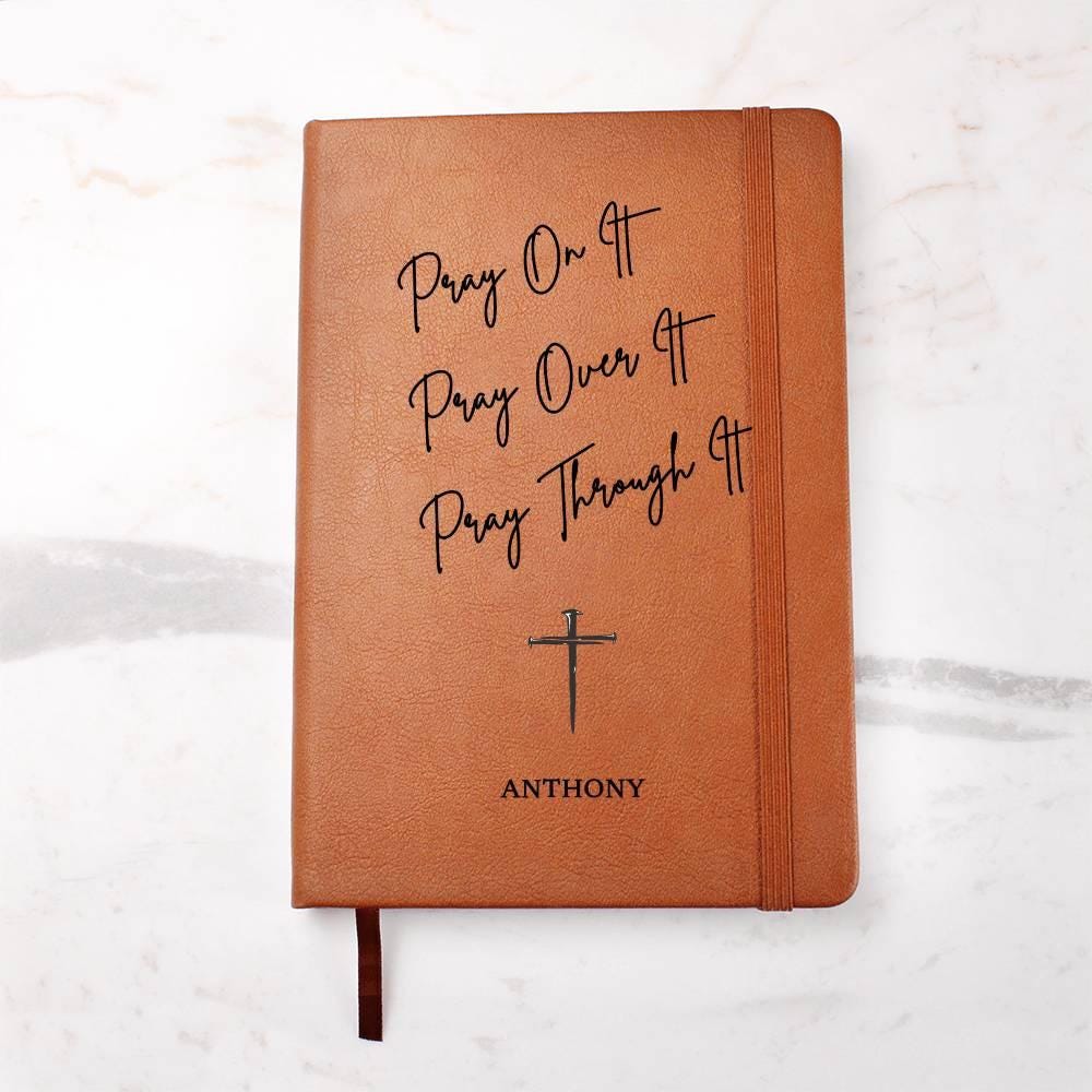 Personalized Prayer Journal With Cross, Custom Name Leather Notebook ...