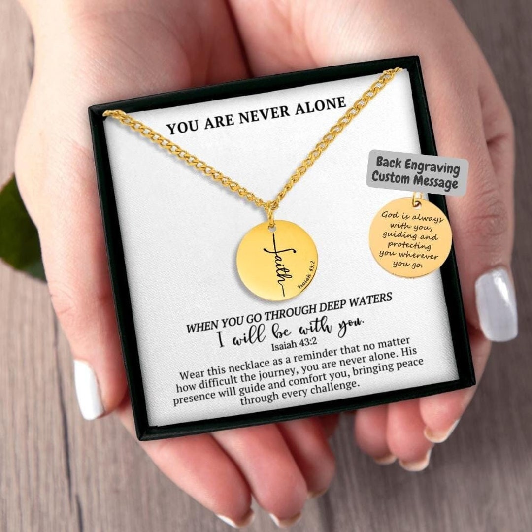 Customized Faith Cross Necklace for Men, Custom Bible Verse Gift, Cuban ...