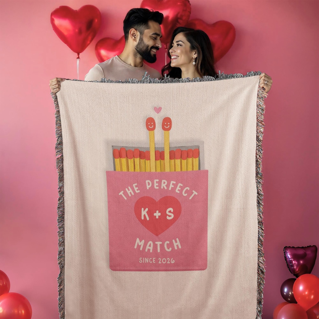 Personalized Couple Match Woven Blanket, the Perfect Match Throw ...
