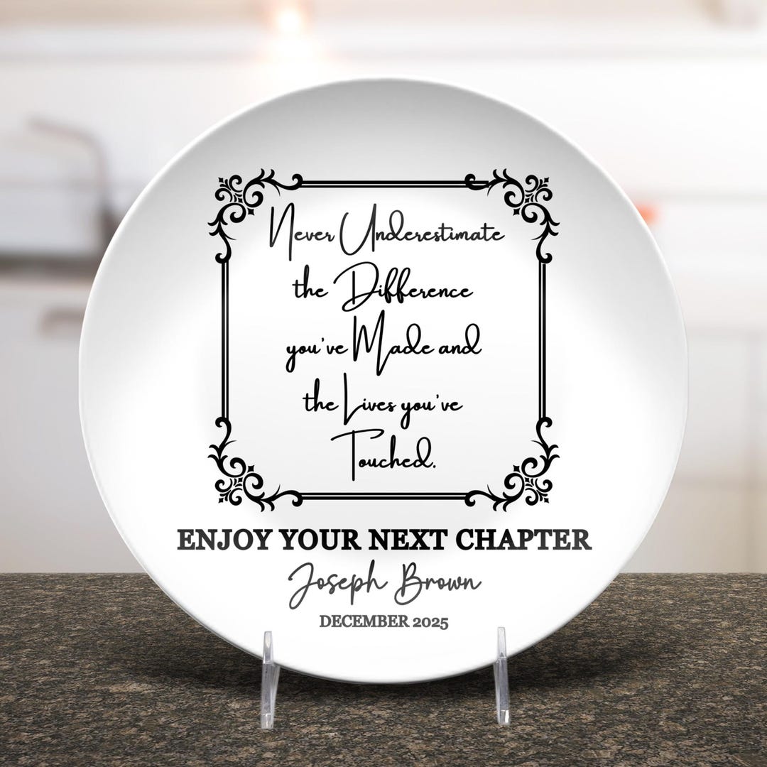 Retirement Gift for Men & Women, Personalized Dinnerware Gift Plate Platter Bowl, Coworker Boss ...