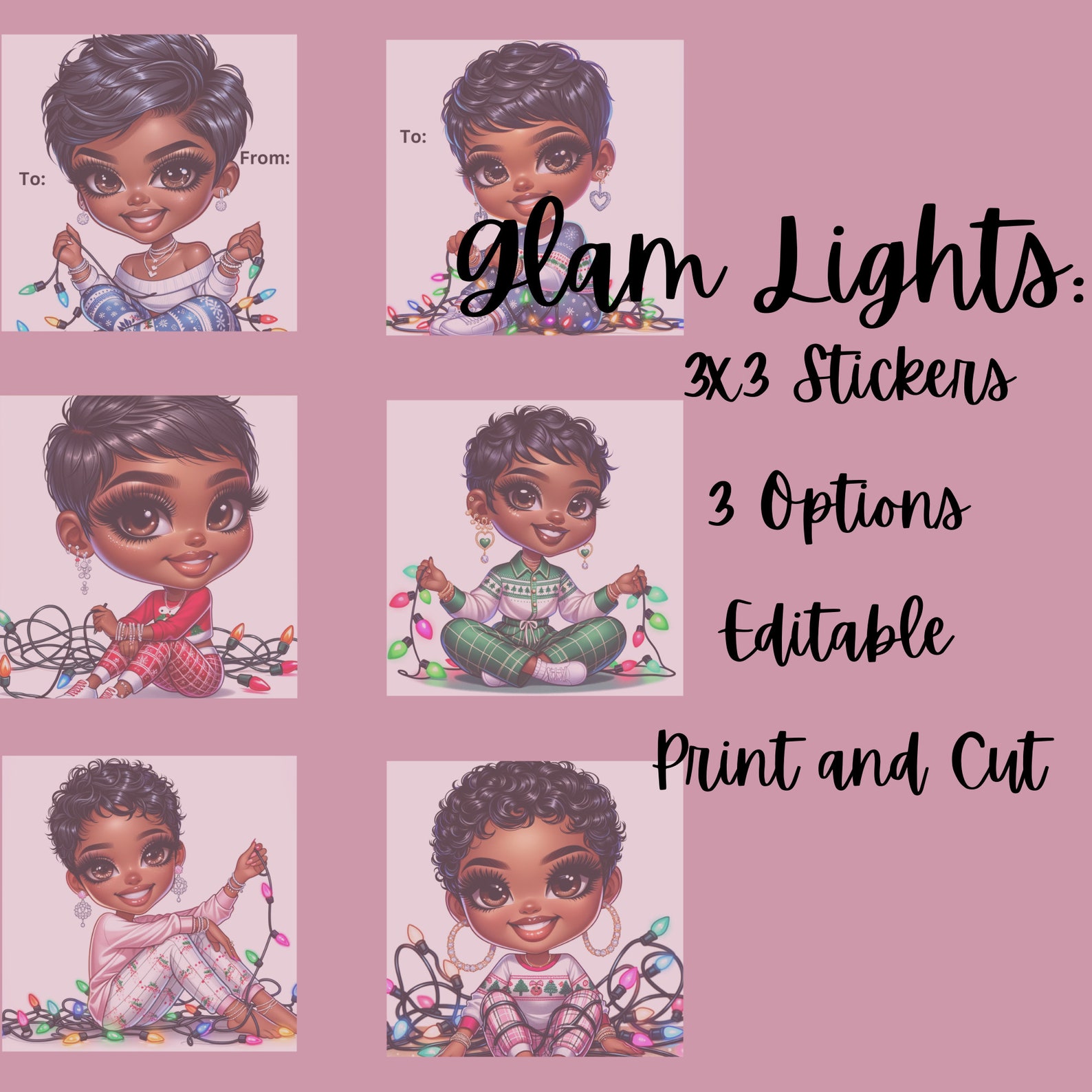 Gift Tag Chibi, Versatile Editable in Canva, Printable Holiday ...