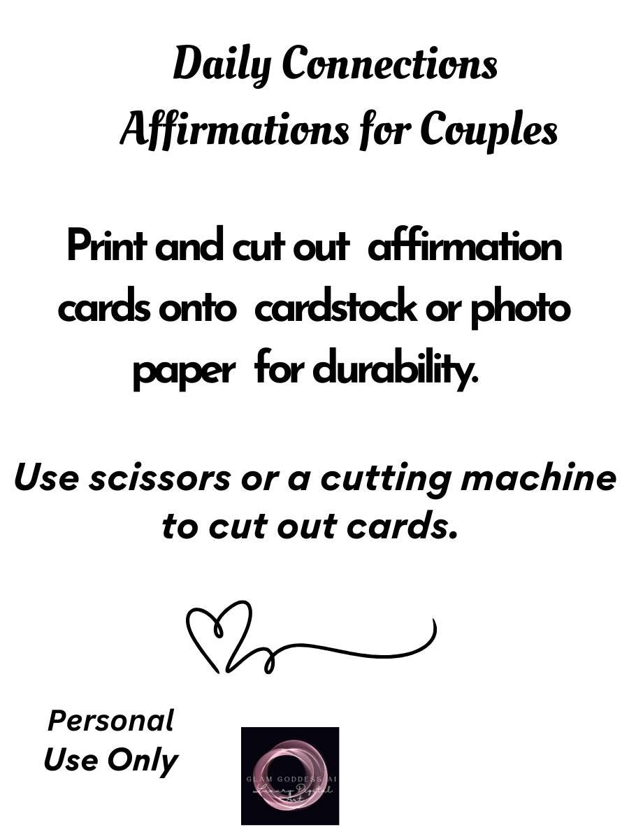 Printable Affirmation Cards, Couples Affirmations, - Etsy