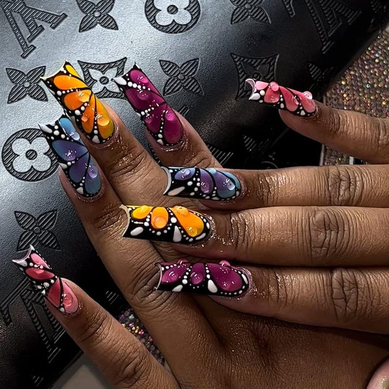 Long Fake Nails - Etsy