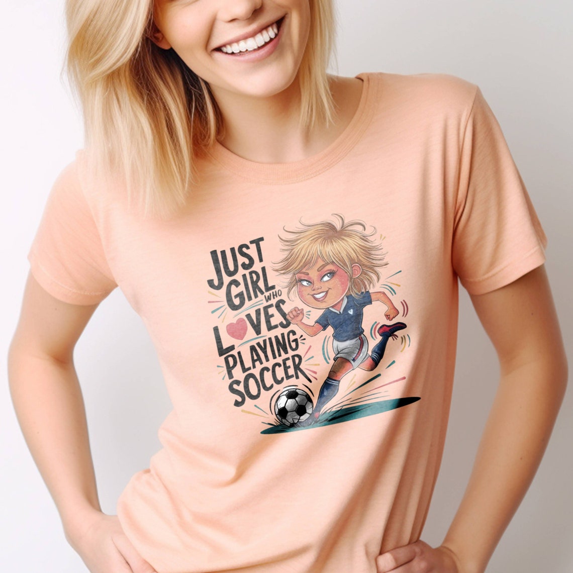 Girl Soccer Digital Design, Soccer Enthusiast Digital Art, Soccer ...