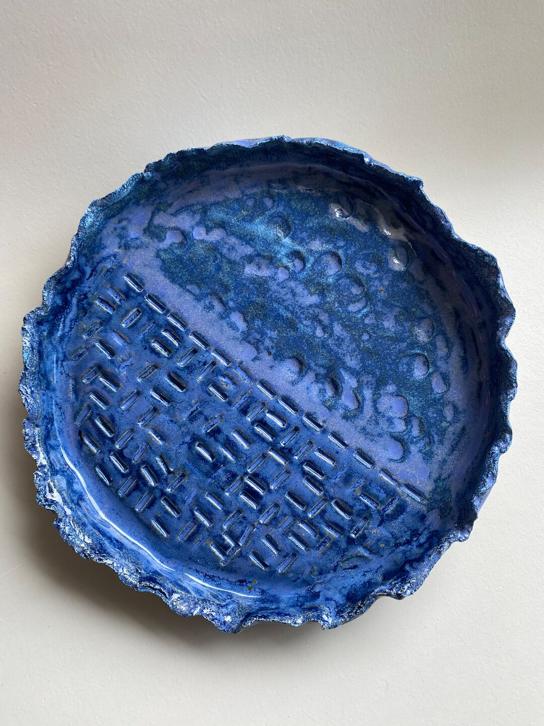 Blue Abstract Decorative Plate - Etsy