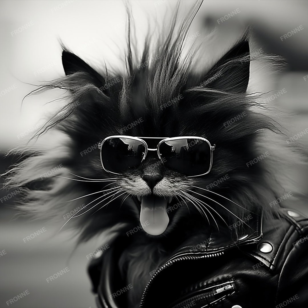 Biker Punk Cats - 4 PNG Images - Resolution 4096 X 4096 Pixels 300 Dpi ...