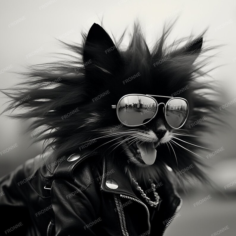 Biker Punk Cats - 4 PNG Images - Resolution 4096 X 4096 Pixels 300 Dpi ...