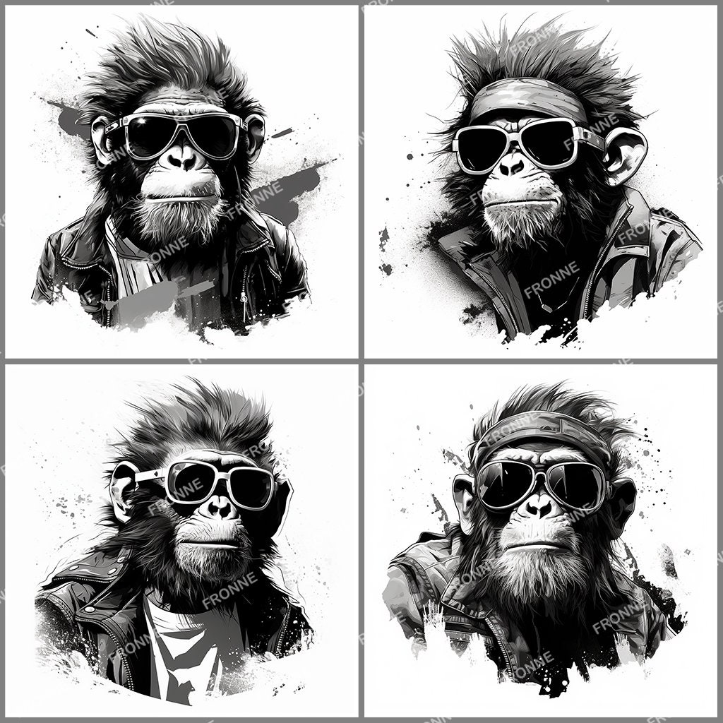Biker Chimps 4 Transparent PNG Images Resolution 4096 X 4096 Pixels 300 ...