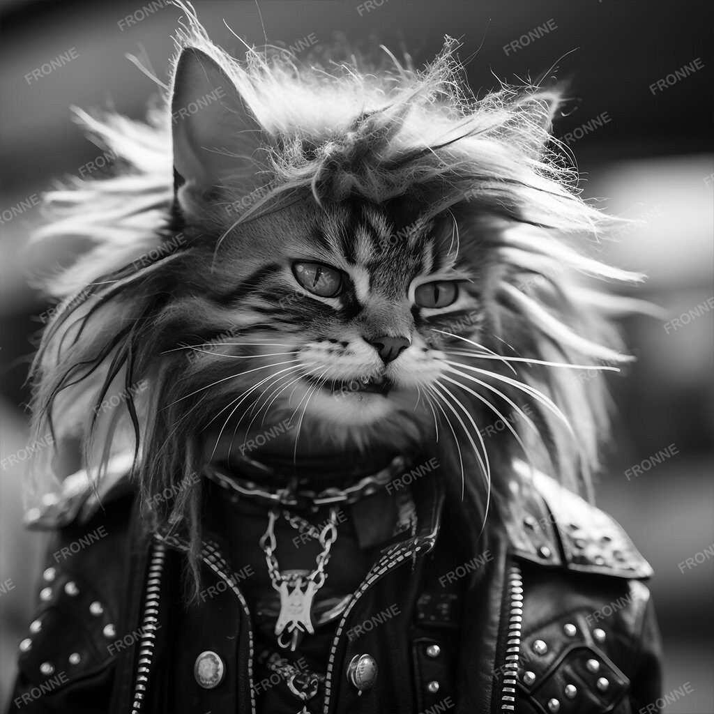Biker Punk Cats - 4 PNG Images - Resolution 4096 X 4096 Pixels 300 Dpi ...