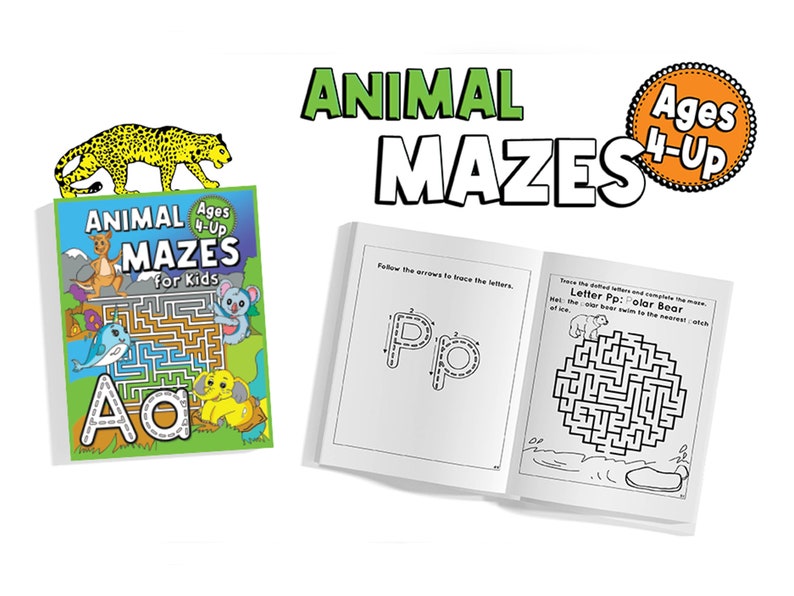 Animal Mazes & Alphabet Tracing Printable Version - Etsy