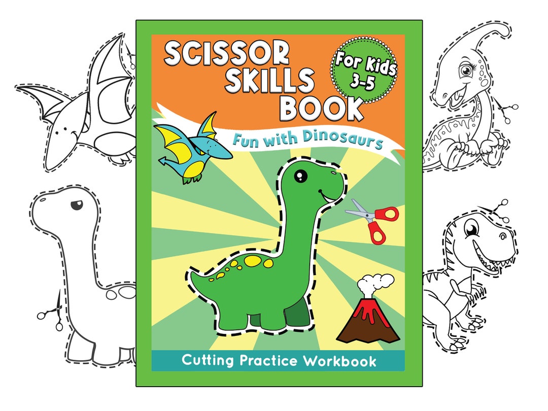 Scissor Skills Book for Kids: Fun With Dinosaurs - Etsy