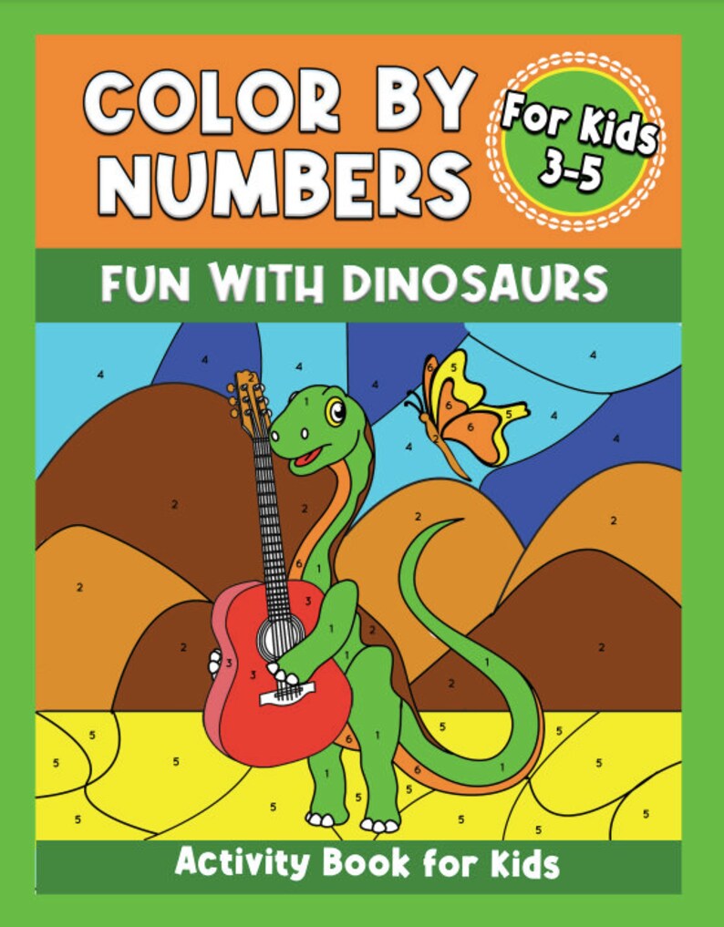 Color by Numbers: Fun With Dinosaurs - Etsy UK