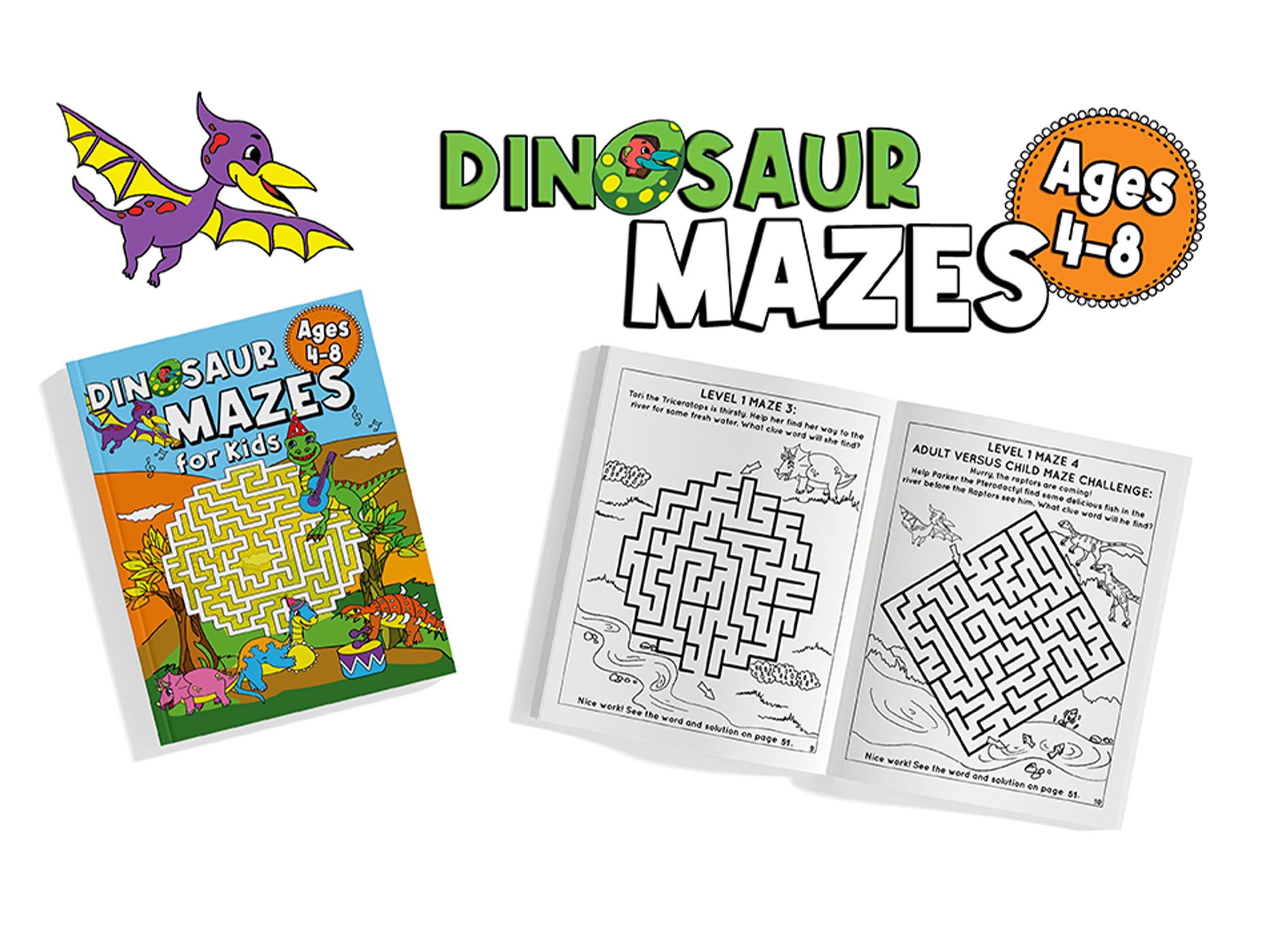 Dinosaur Mazes for Kids Printable Version - Etsy