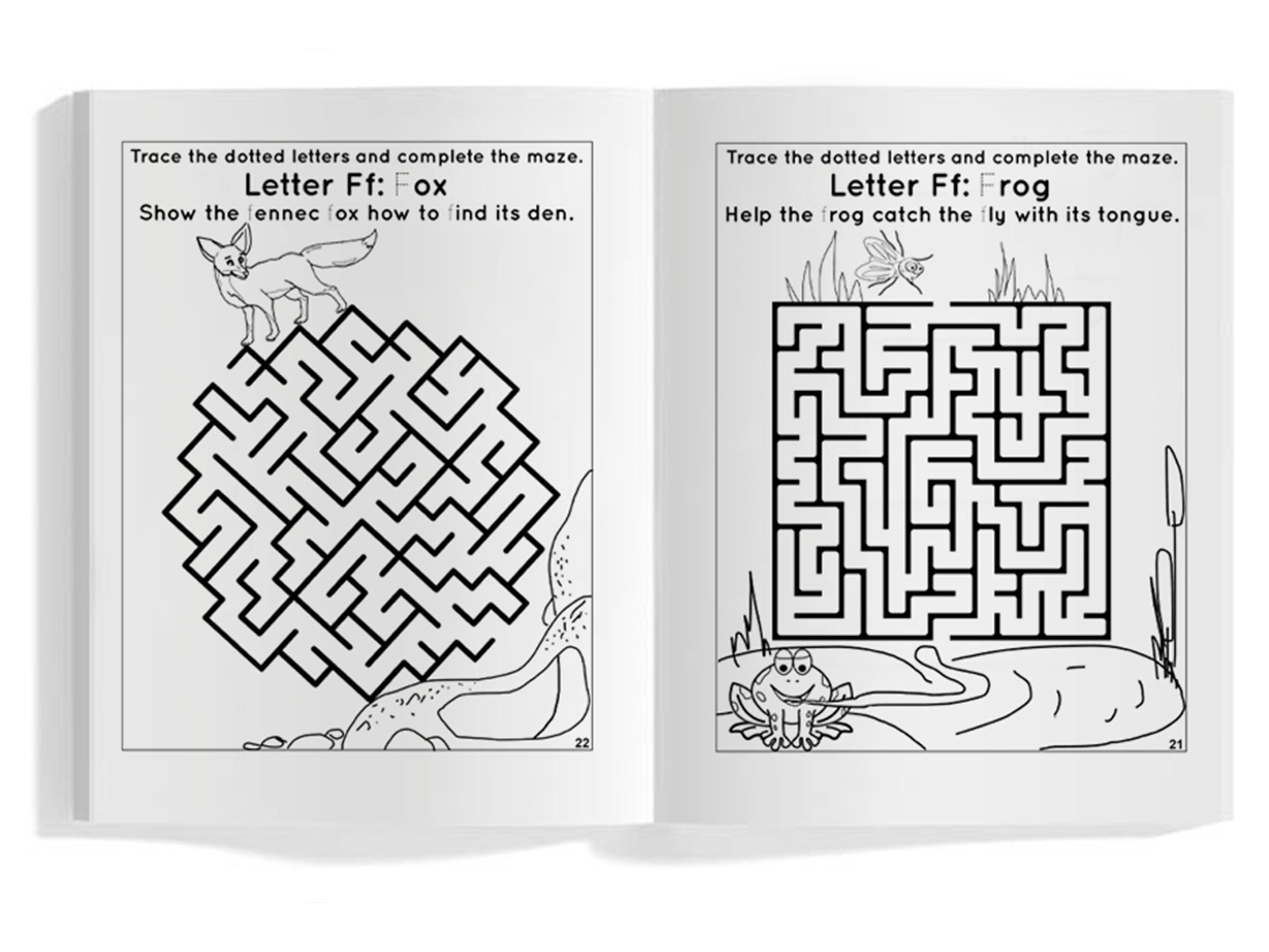 Animal Mazes & Alphabet Tracing Printable Version - Etsy