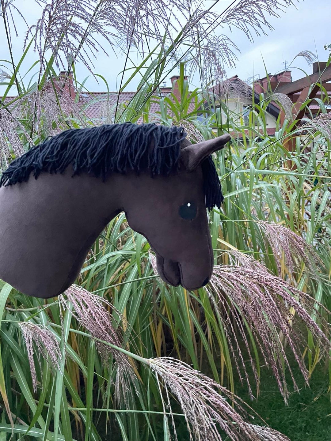 Hobby Horse Brown With Black Mane Stick 100% Handmade - Etsy