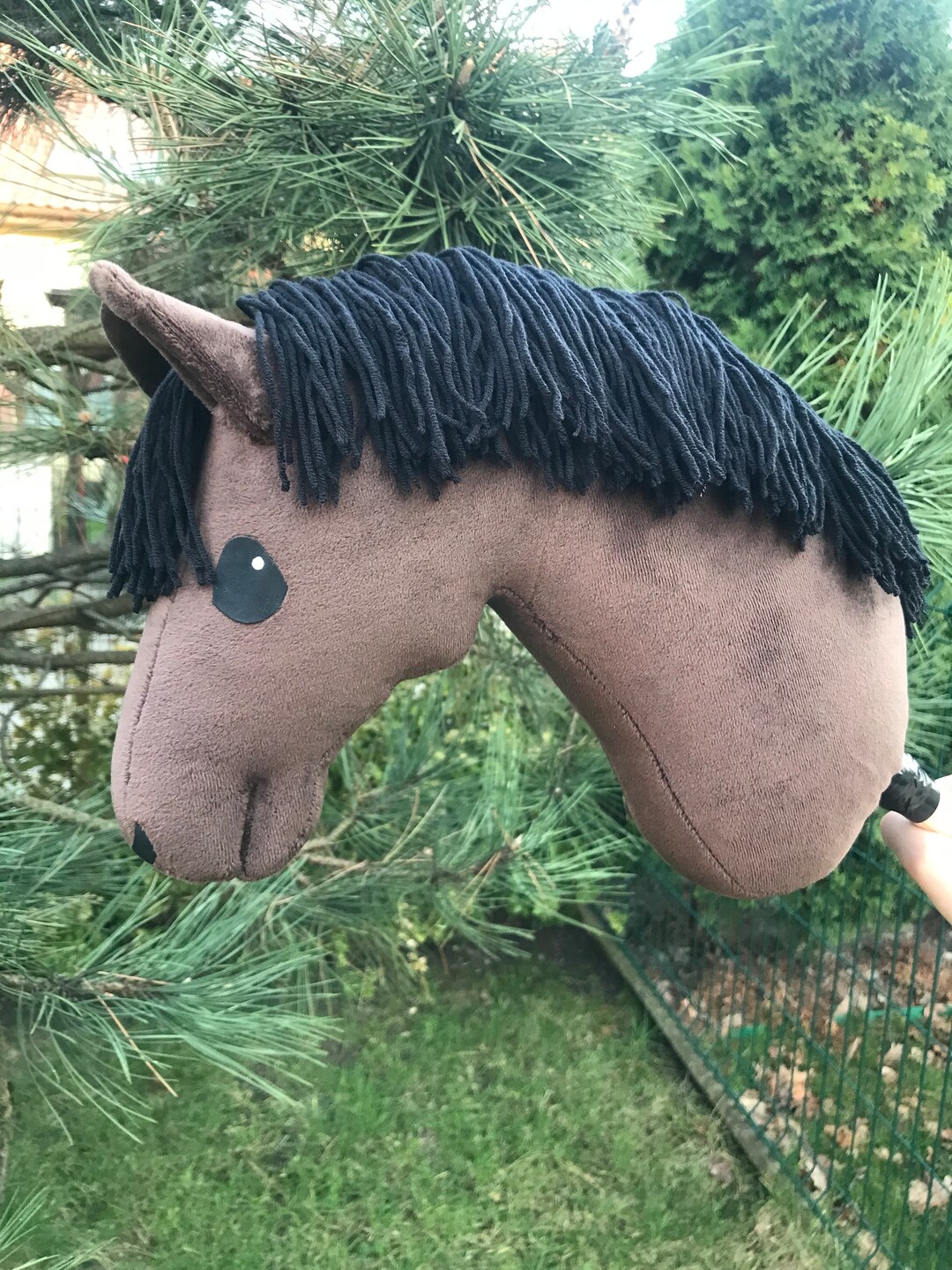 Hobby Horse Brown With Black Mane, Stick, 100% Handmade, Horse on the ...