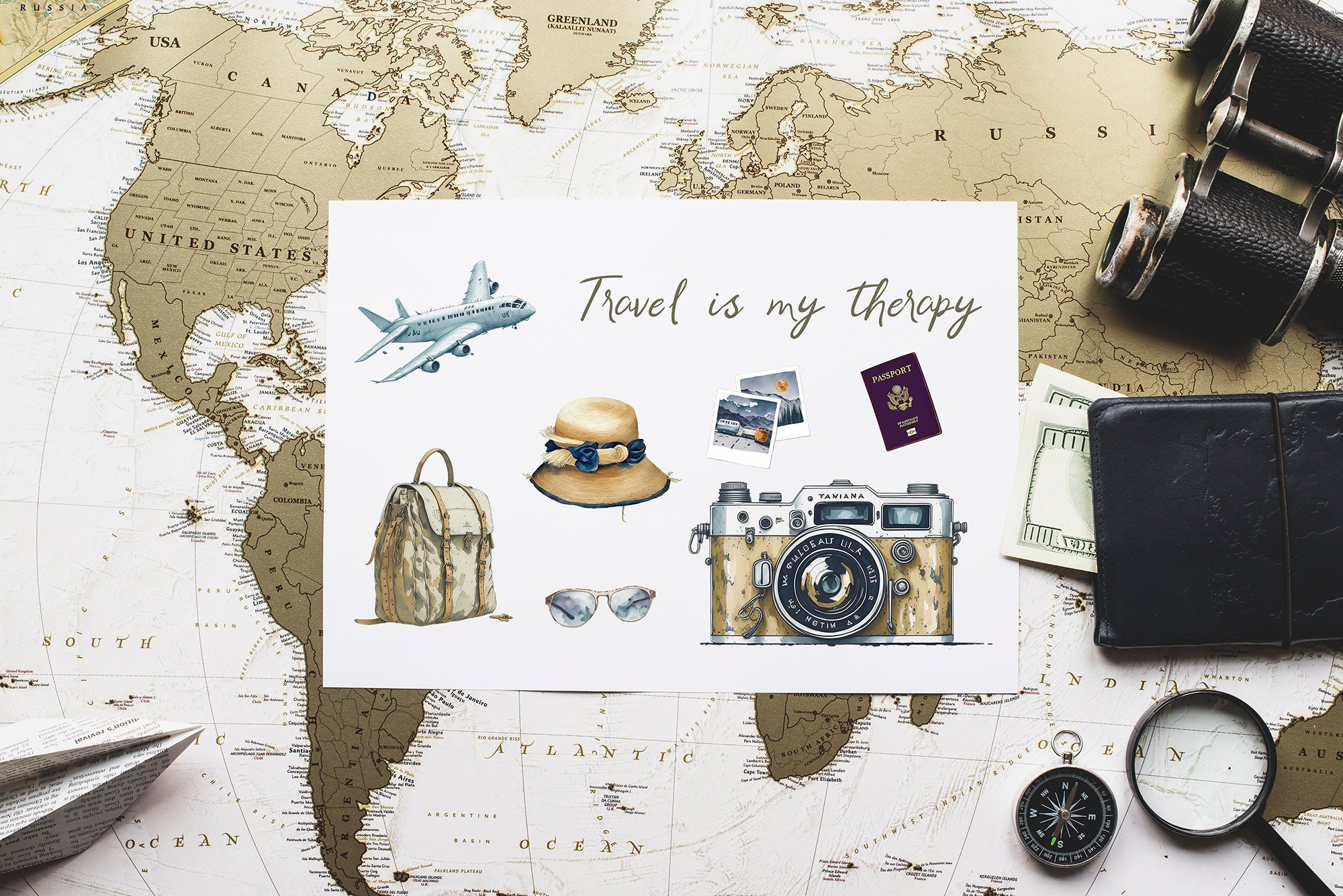 20 Watercolor Travel Clipart Bundle, Summer Clipart, Holiday Clipart ...