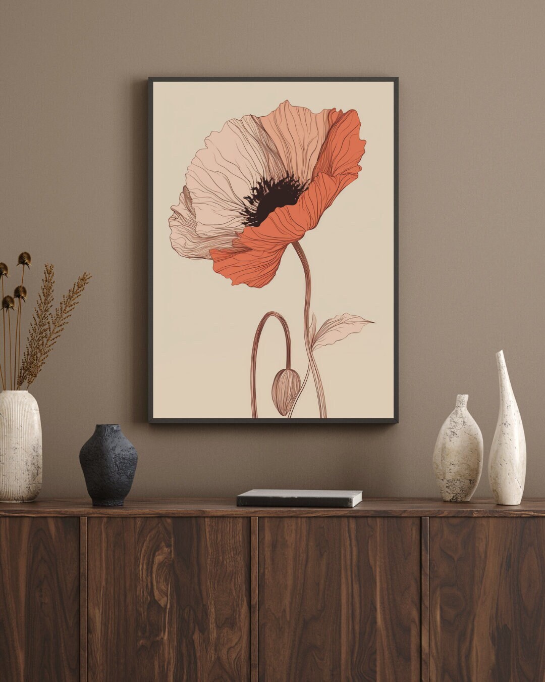 Minimalist Floral Poster Poppy - Etsy