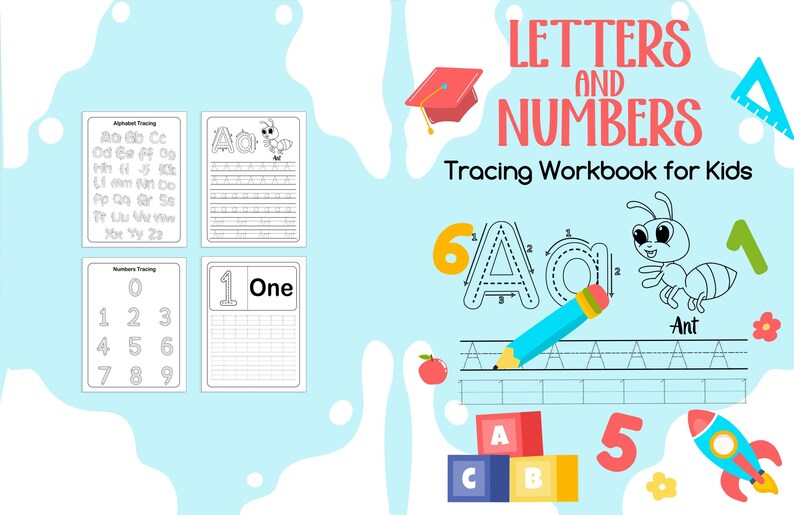Letters and Numbers Tracing Workbook for Kids | Preschool Writing ...