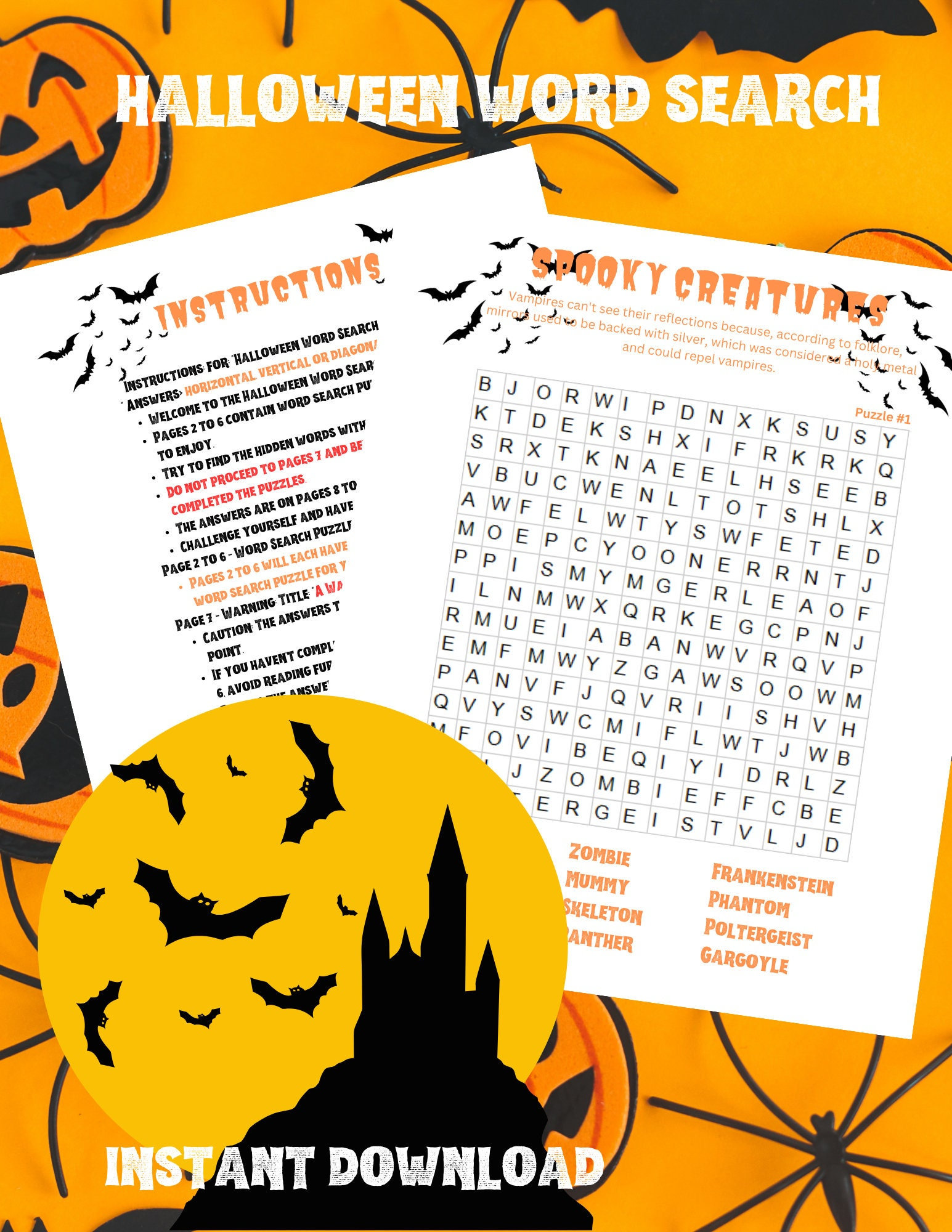 Halloween Printable Word Search | Halloween Word Search Puzzle ...