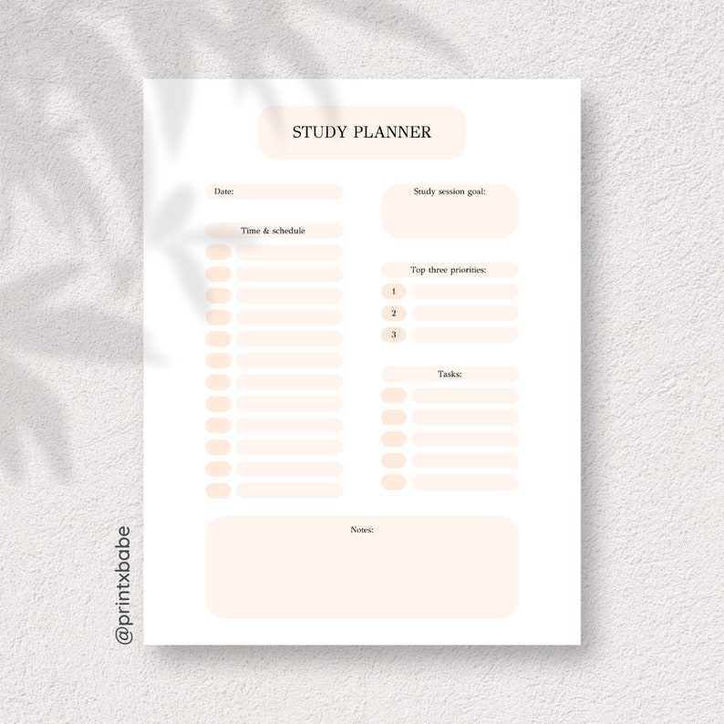 Pastel Study Planner Printable - Etsy