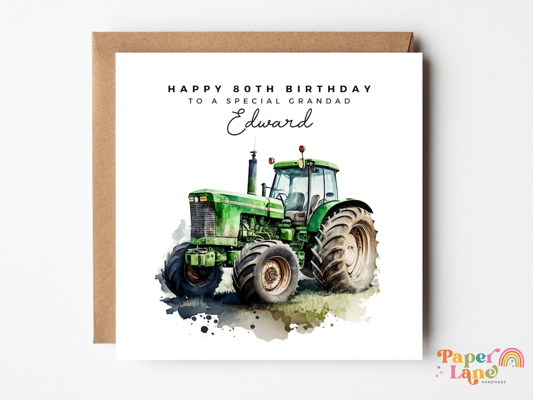 Personalised Tractor Birthday Card Any Age, Any Relation for Him, for ...