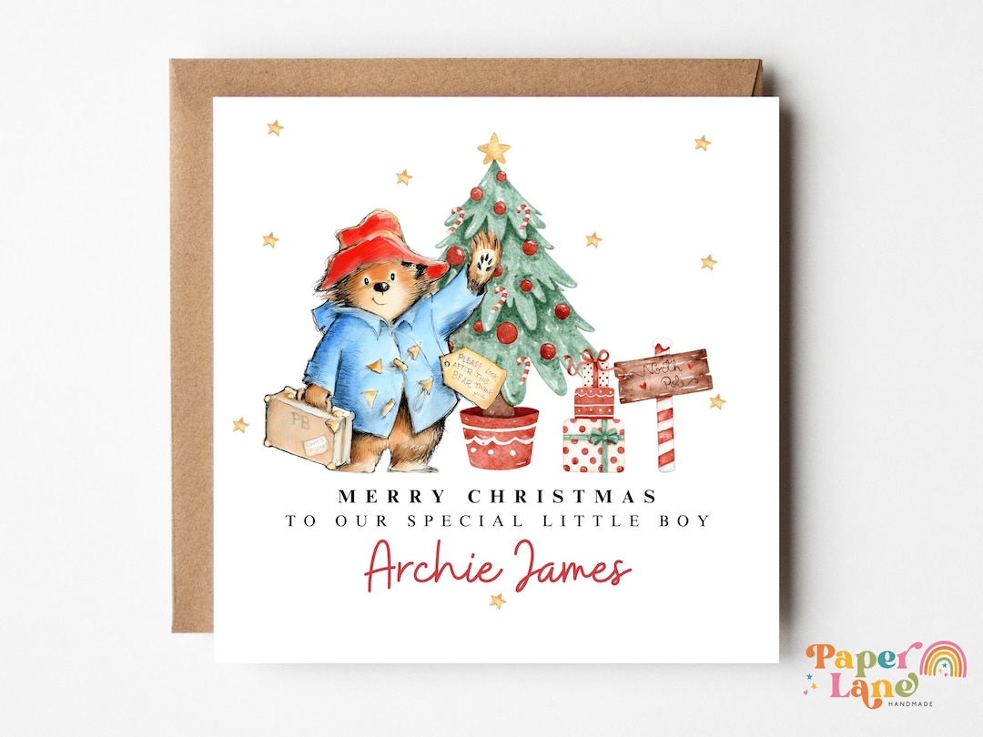 Paddington Bear Christmas Card Personalised Christmas Gift - Etsy UK