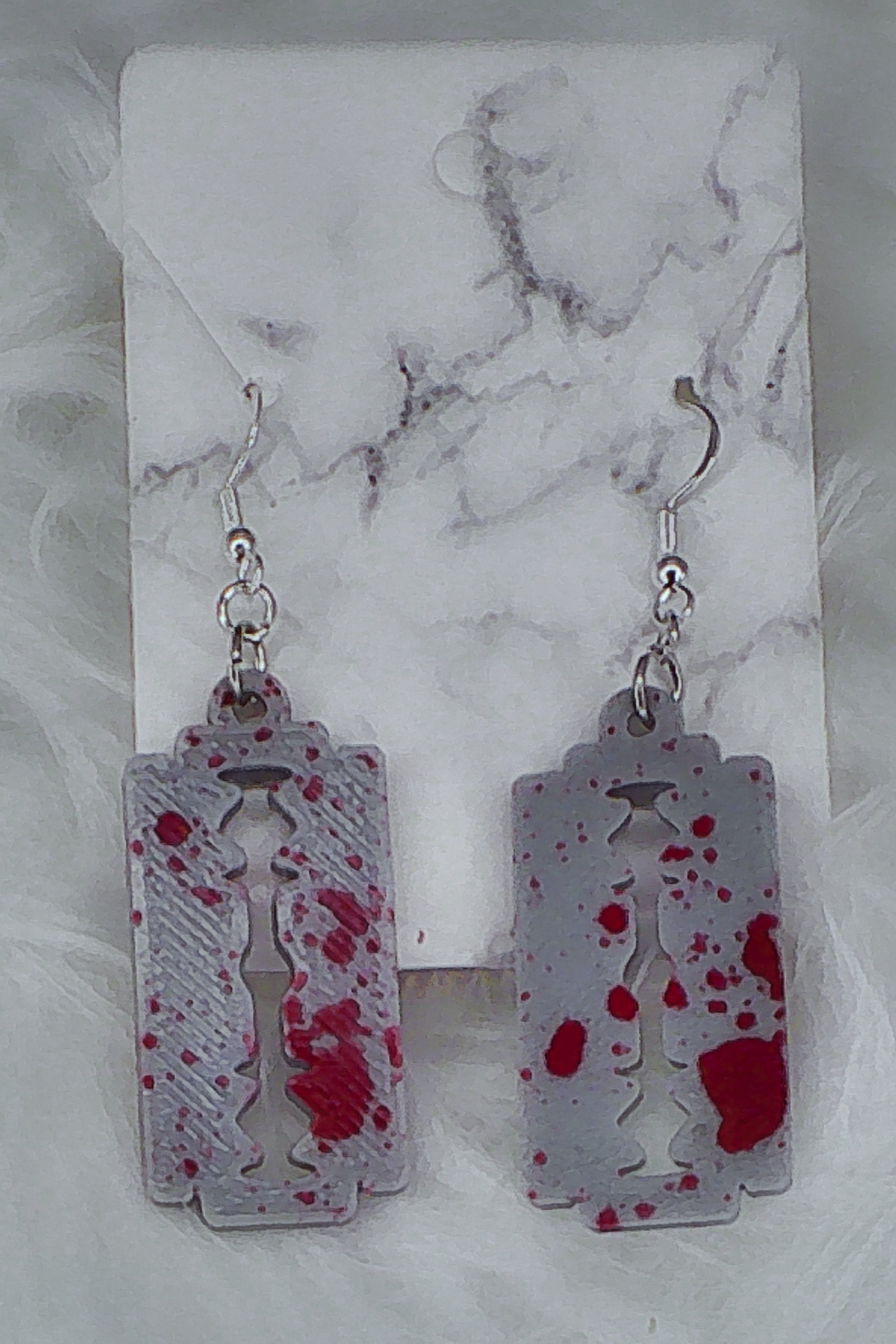 3D Printed Bloody Razor Earrings Gothic Jewelry - Etsy