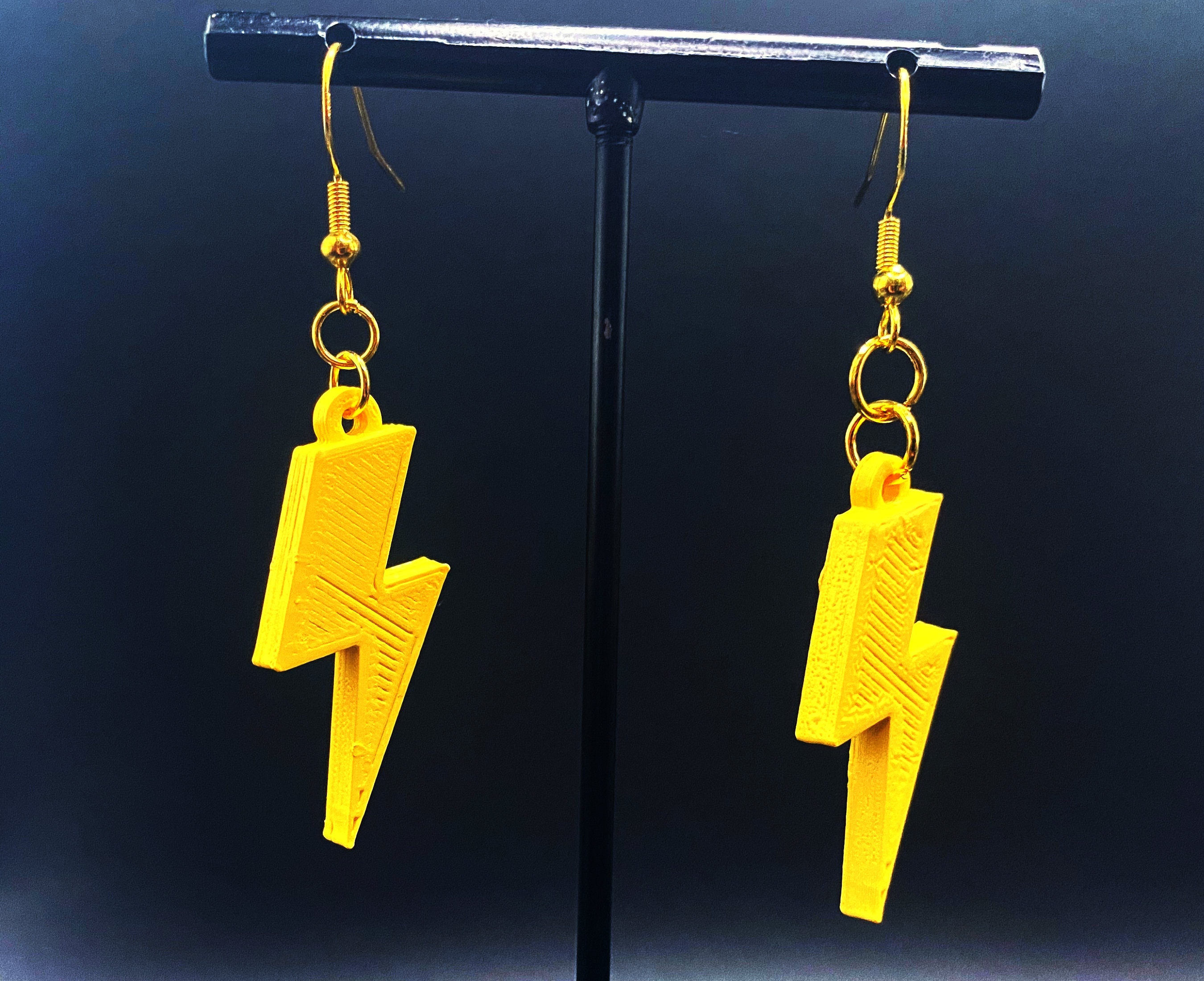 3D Printed Lightning Bolt Earrings Lightweight Rave Accessories ...