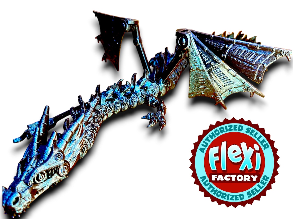 Mech-dragon 3D Printed Flexible Dragon Fully Articulating 3D Model - Etsy