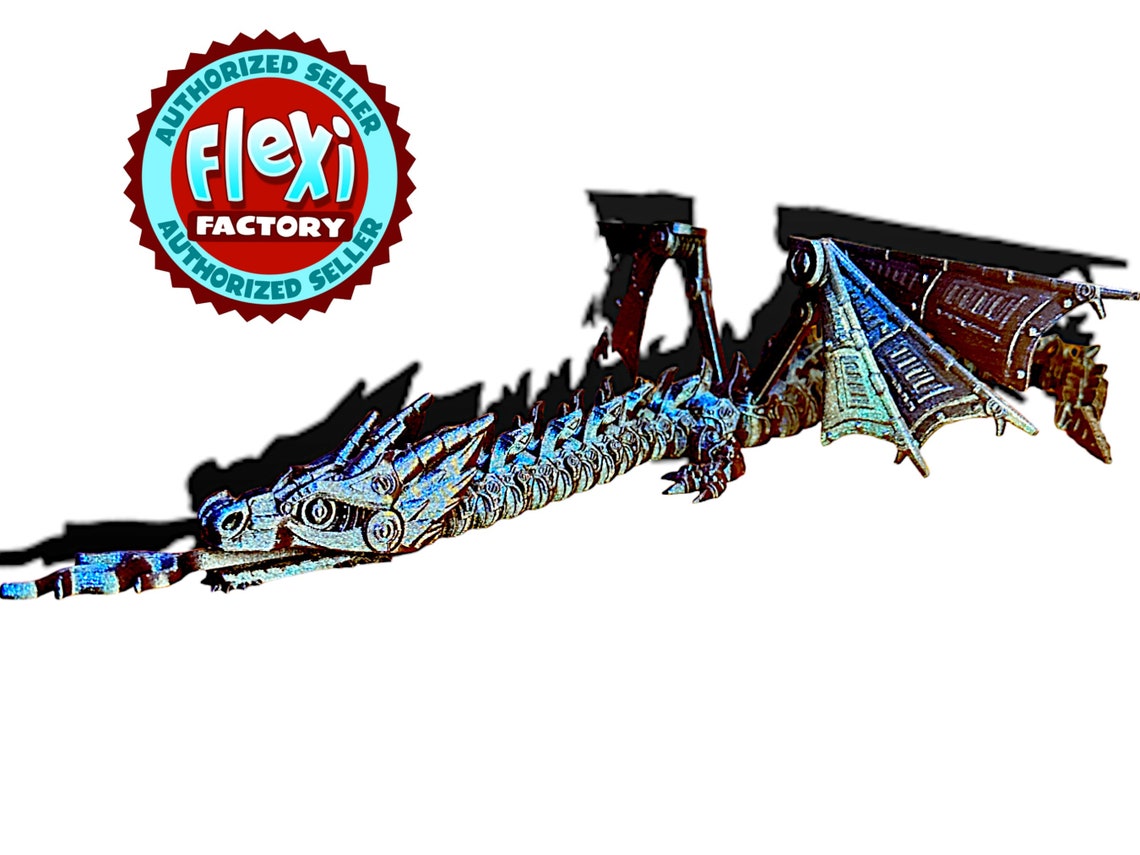 Mech-dragon 3D Printed Flexible Dragon Fully Articulating 3D Model - Etsy