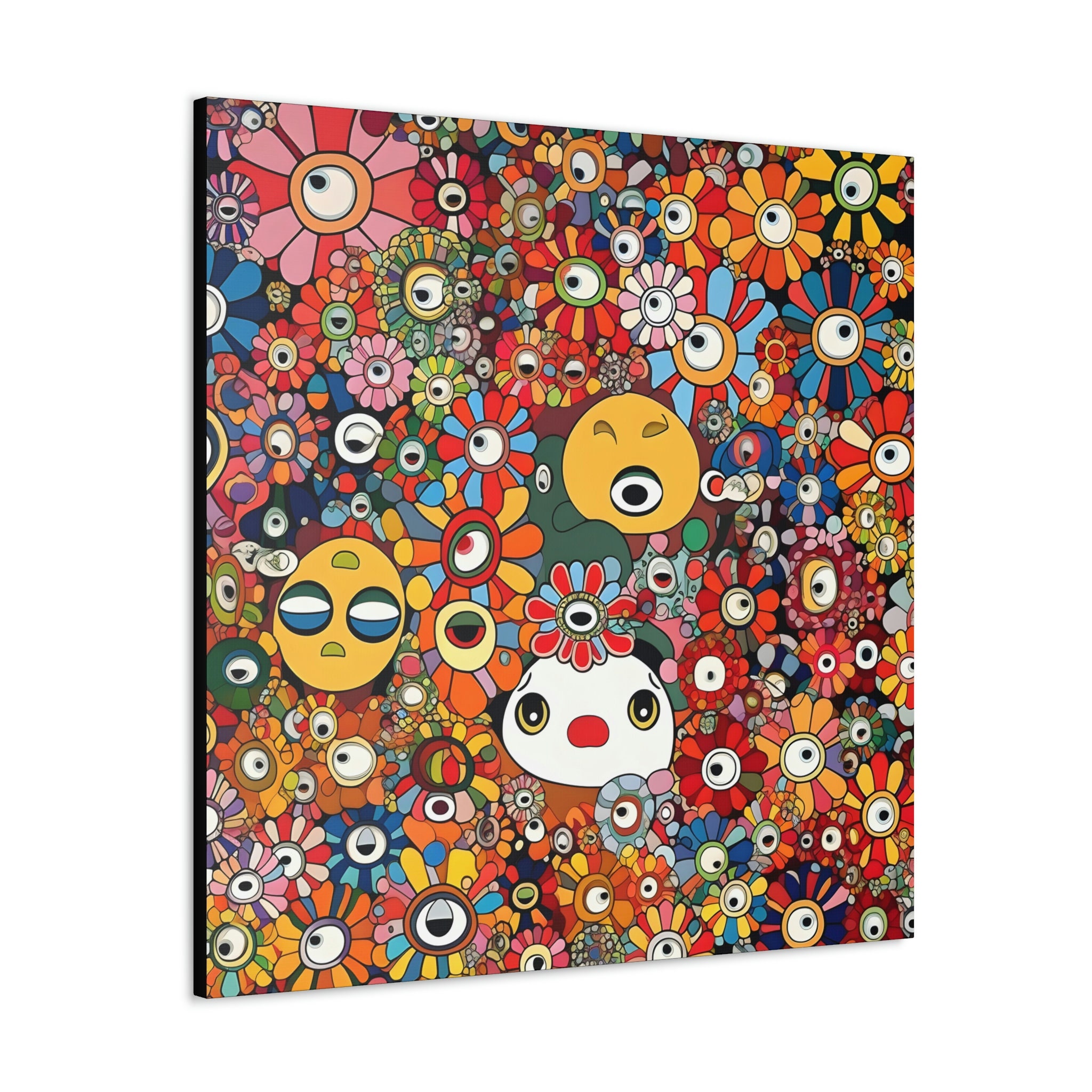 Takashi Murakami & Yayoi Kusama Abstract Canvas Art Print Japanese ...