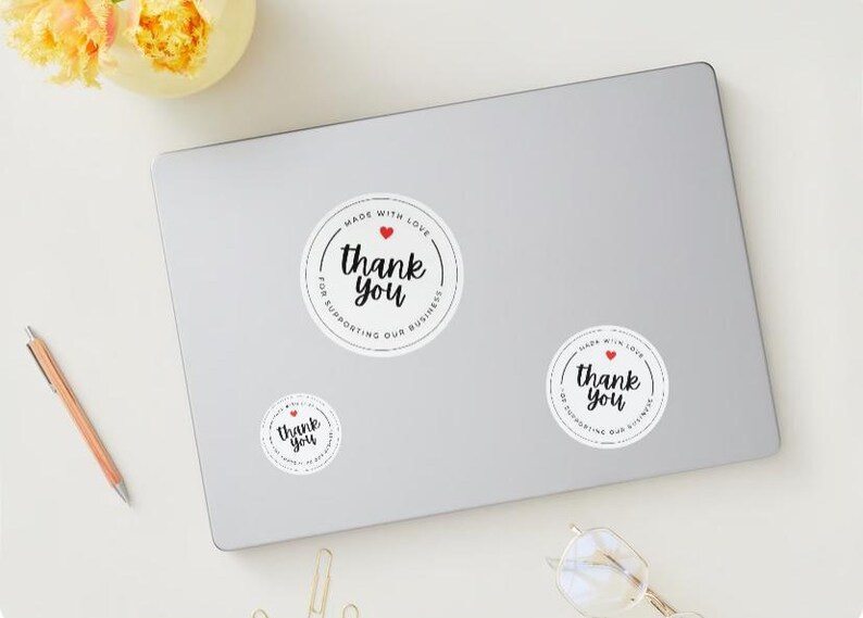 Thank You Sticker PNG | Made With Love | Printable Sticker for Small ...