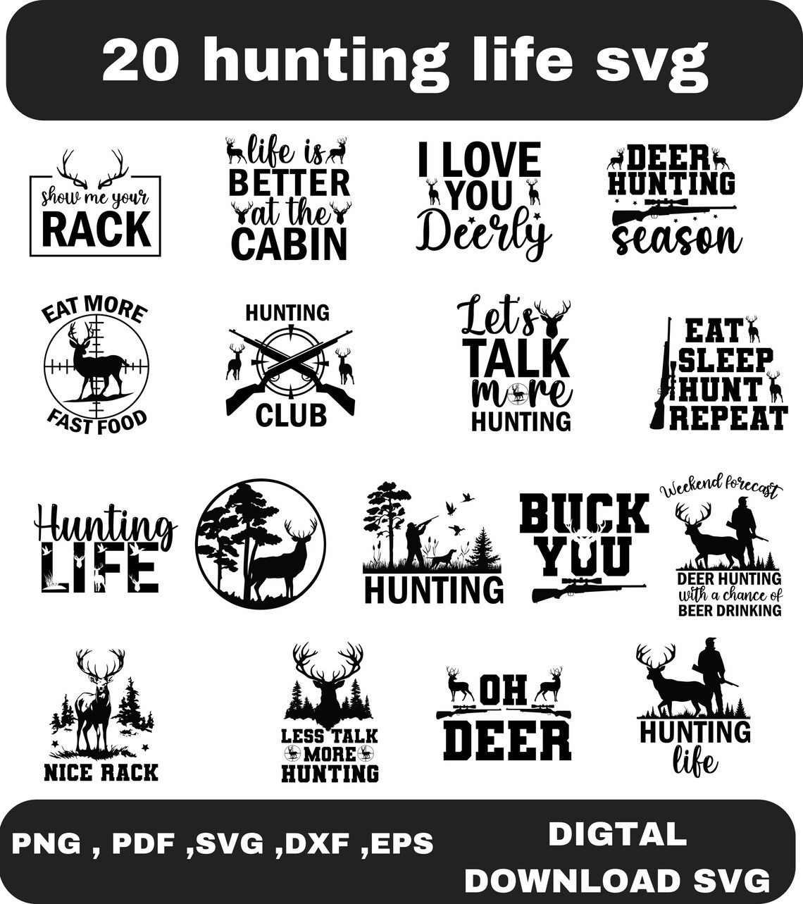 Hunting SVG Bundle, Deer SVG, Hunting Season SVG, Deer Hunting Svg ...