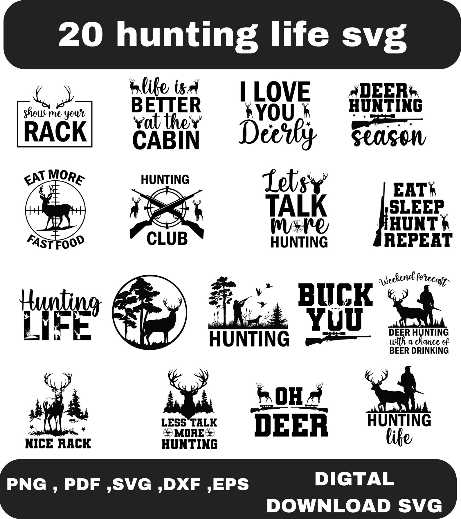 Hunting SVG Bundle, Deer SVG, Hunting Season SVG, Deer Hunting Svg ...