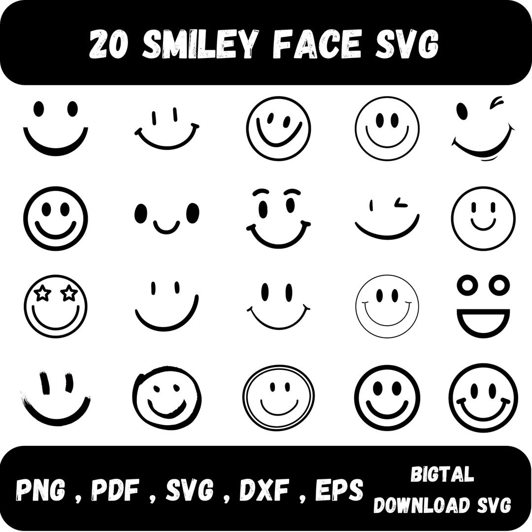 Smiling Faces SVG / Smiling Face Cut File / Heart Eyes / Starry Eyes ...