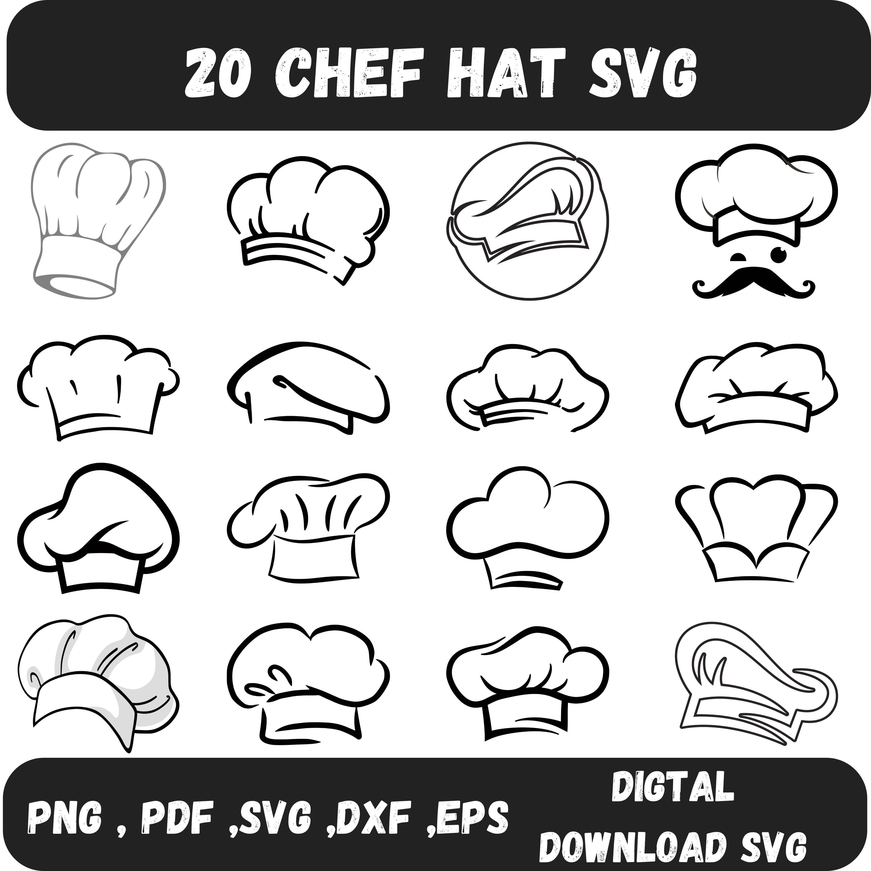 Chef Hat Svg Chef Hat Png Chef Hat Svg Cricut Chef Hat Svg Bundle Chef ...