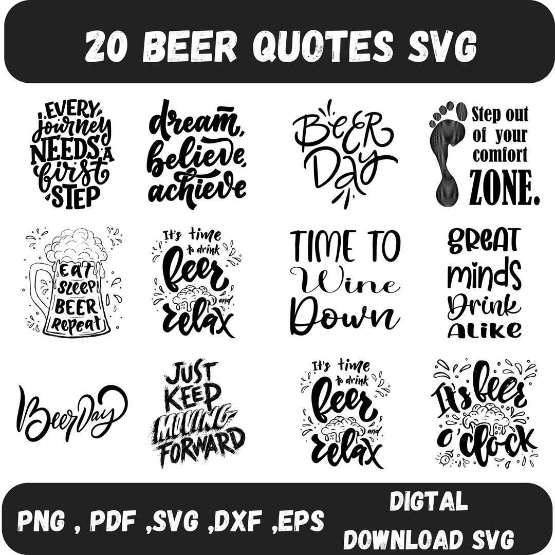Beer SVG, Beer Quotes SVG Bundle, Beer Glass SVG, Alcohol Quotes Svg ...