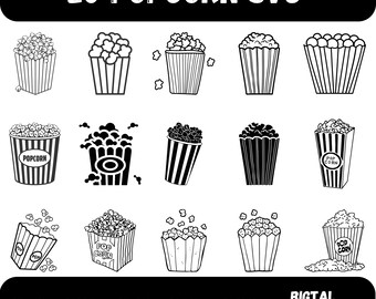 Fresh Popcorn SVG Fresh Popcorn DXF Fresh Popcorn PNG Fresh Popcorn Cut ...