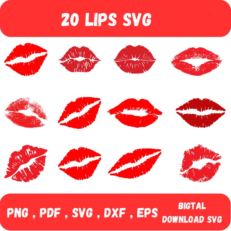 Lips SVG, Lipstick Svg, Kiss Svg, Lips,valentines Day SVG, Kissy Lips ...