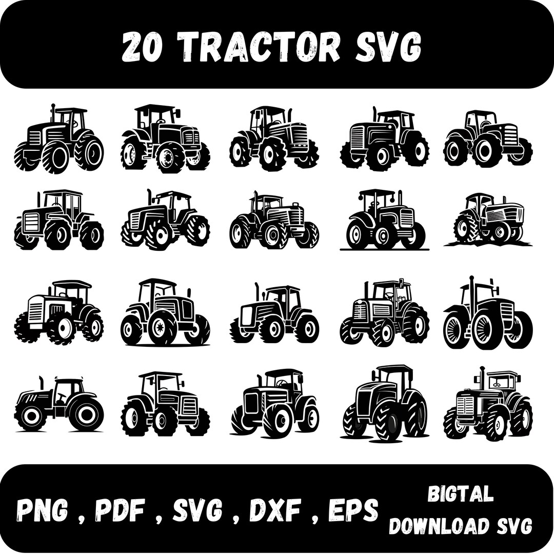 Tractor SVG Bundle, Tractor PNG Bundle, Tractor Clipart, Tractor SVG ...