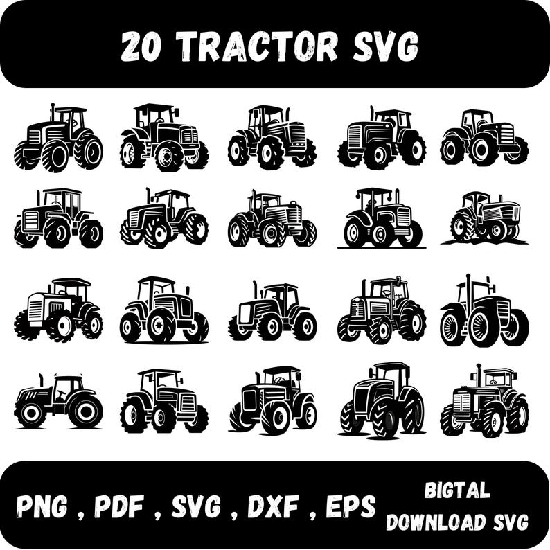 Tractor SVG Bundle, Tractor PNG Bundle, Tractor Clipart, Tractor SVG ...