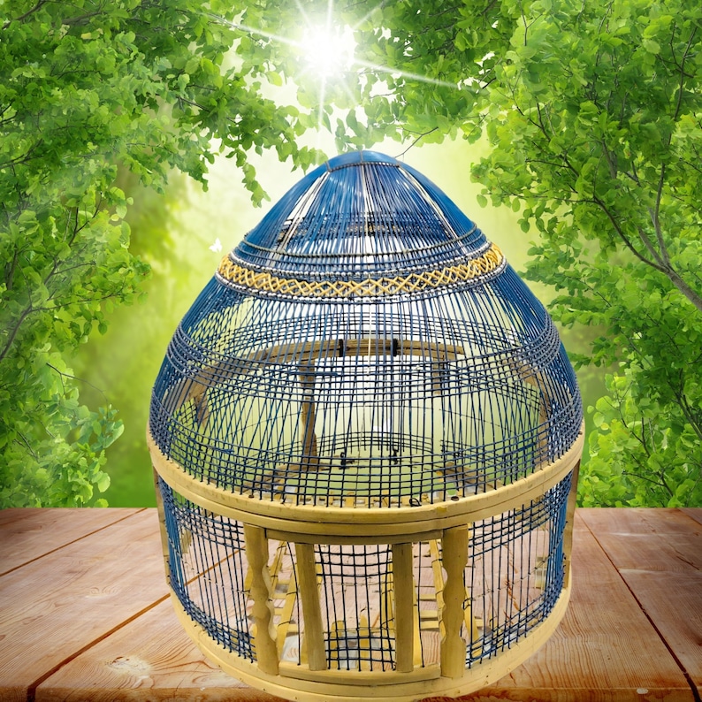 Large Oval Bird Cage Full Handmade , Brown Rustic Cage , Canary Cage ...