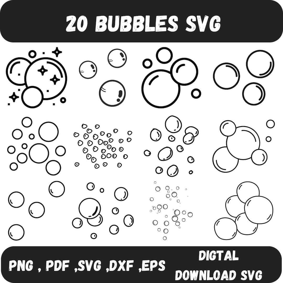 Bubbles Svg Bundle, Bubbles Png, Bubbles Dxf, Bubbles Clipart, Bubbles ...