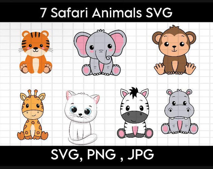 Animal , Safari Animals SVG, Clipart Bundle, Jungle Animals SVG, Baby ...