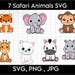 Safari Animals Layered SVG | Adorable African Jungle Animal Cut File ...