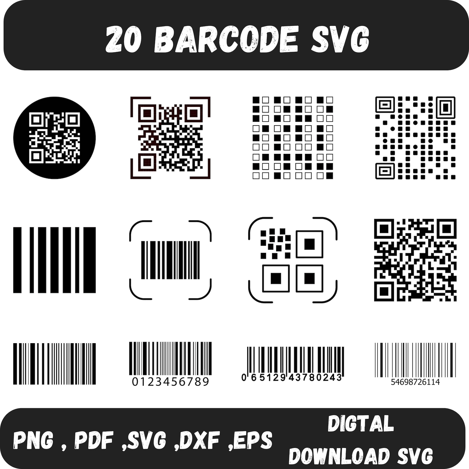 Barcode Svg Bundle | Barcode Cut Files | Svg for Cricut Files | Barcode ...